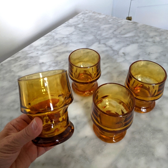 Vintage | Dining | Vintage Amber Colored Cocktail Glasses | Poshmark